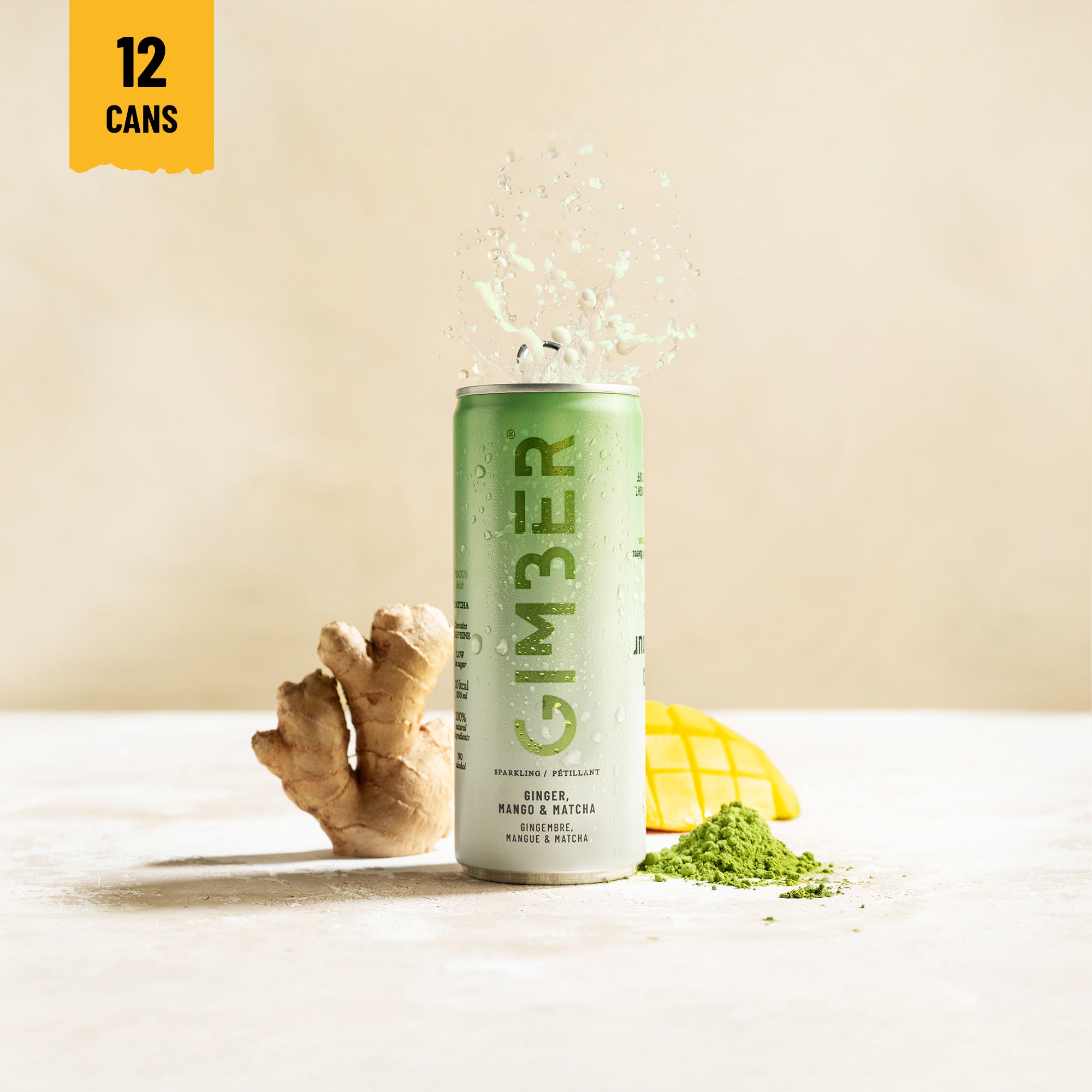 Ginger, Mango & Matcha – GIMBER can Ready.To.Drink Focus
